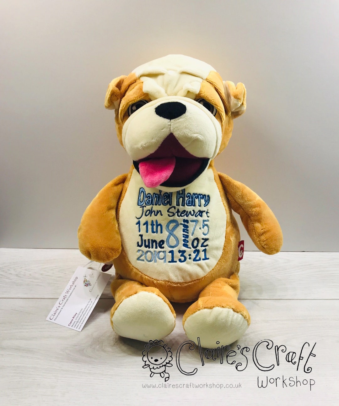 Personalised Cubbie Bulldog Teddy From the Signature Range - Birthday ...