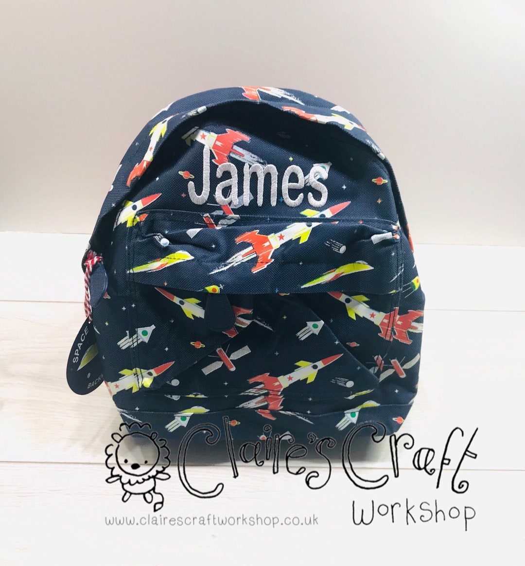 Personalised Space Rocket Mini Backpack for Children, School Bag ...