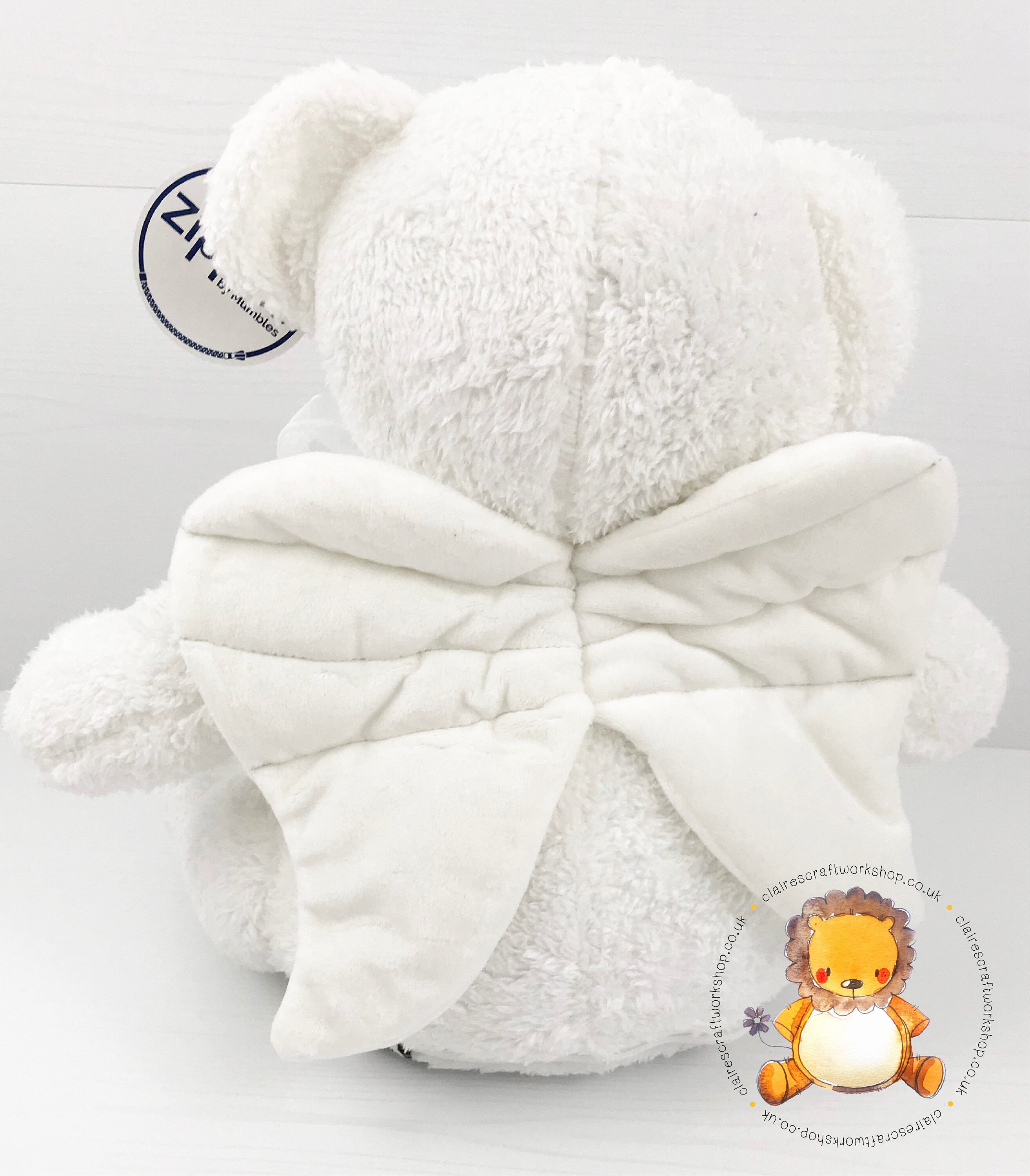 Personalised Embroidered Mumbles Angel Teddy Bear With Christening ...
