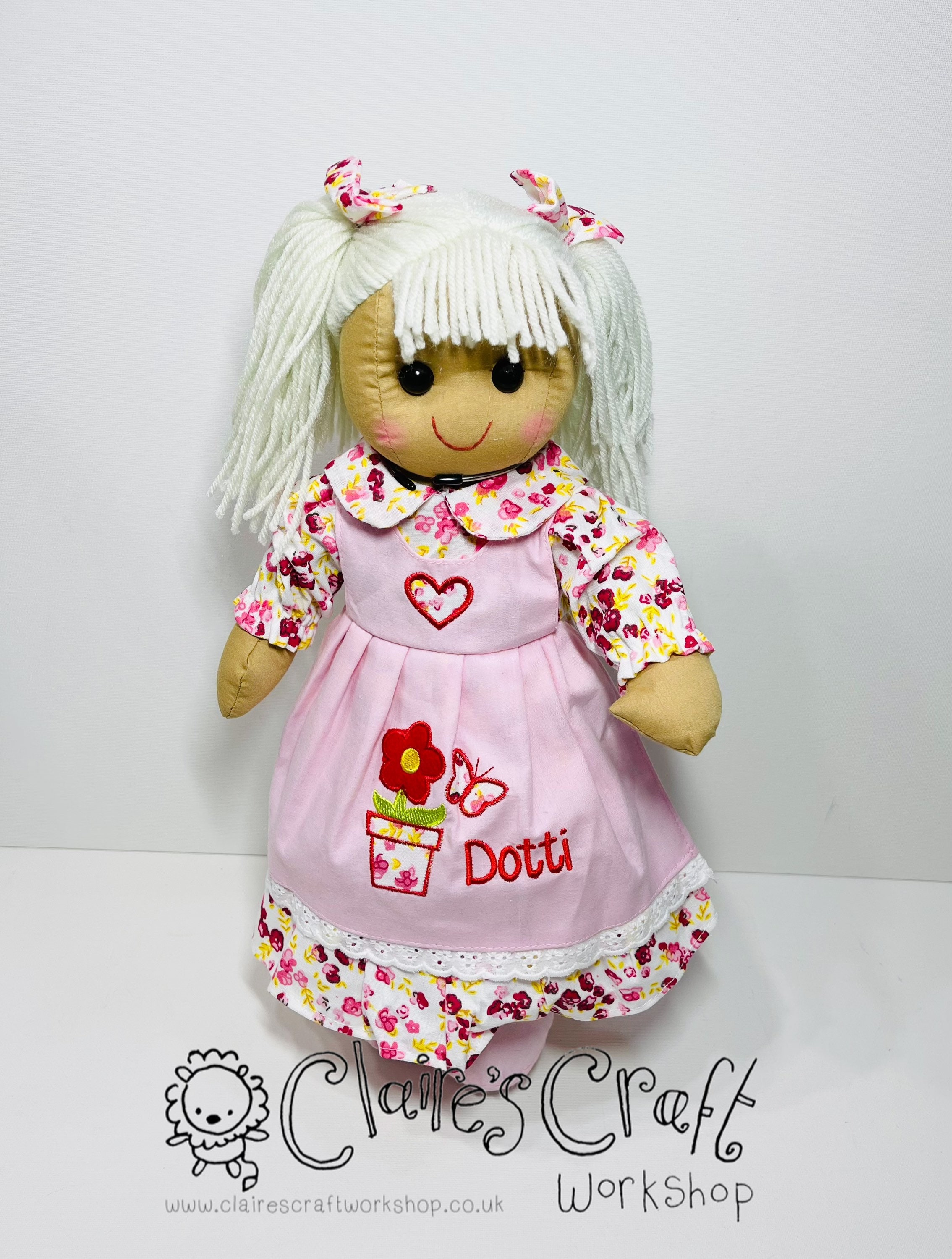 Personalised Powell Craft Rag Doll With Flower in Plant Pot - Etsy UK