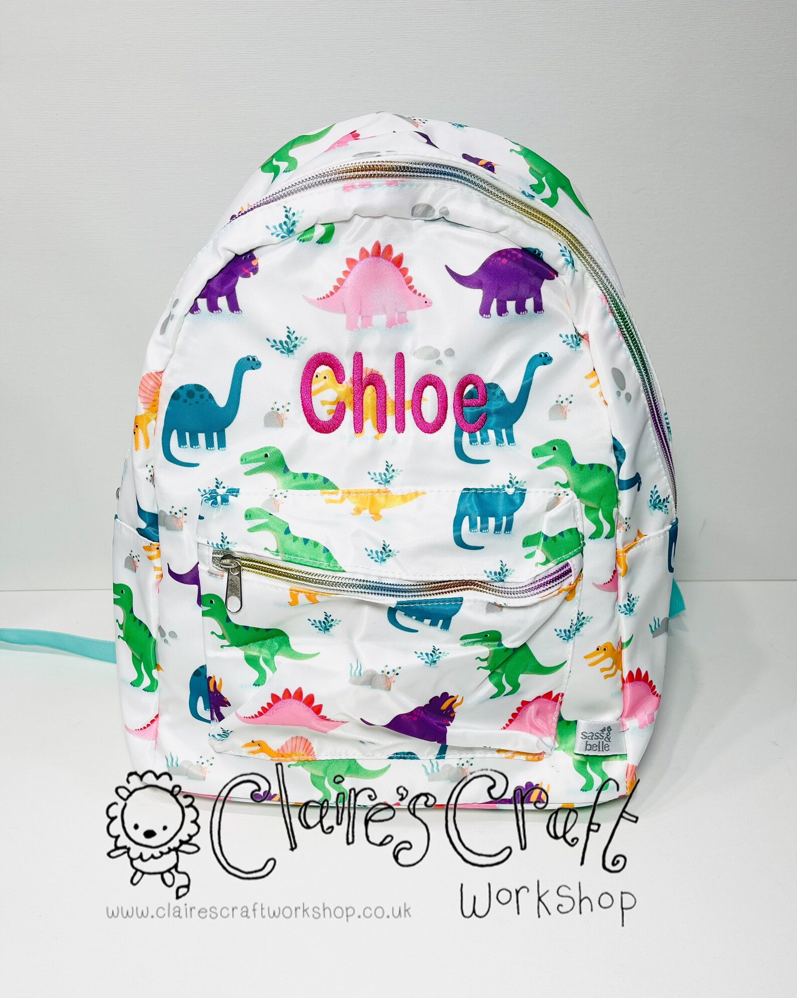Personalised Colourful Dinosaur Backpack for Children, School Bag ...