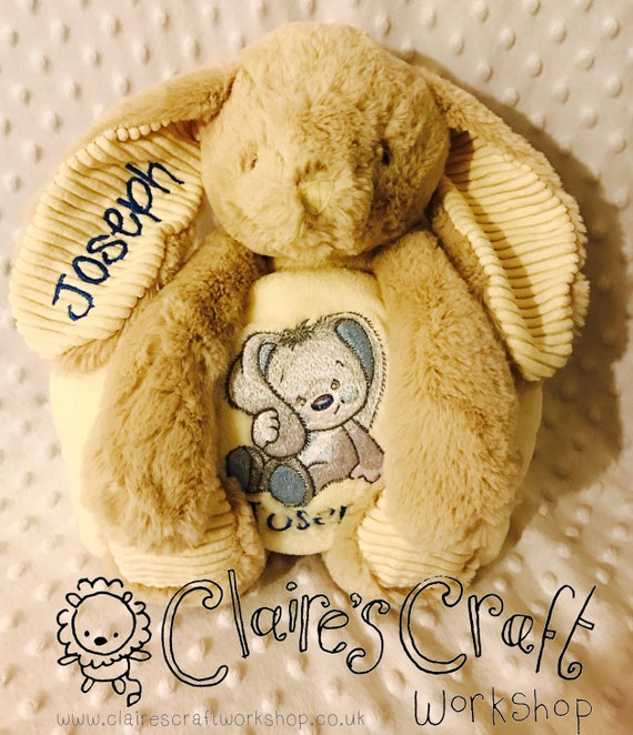 Personalised Embroidered Mumbles Bunny Teddy With Matching - Etsy UK