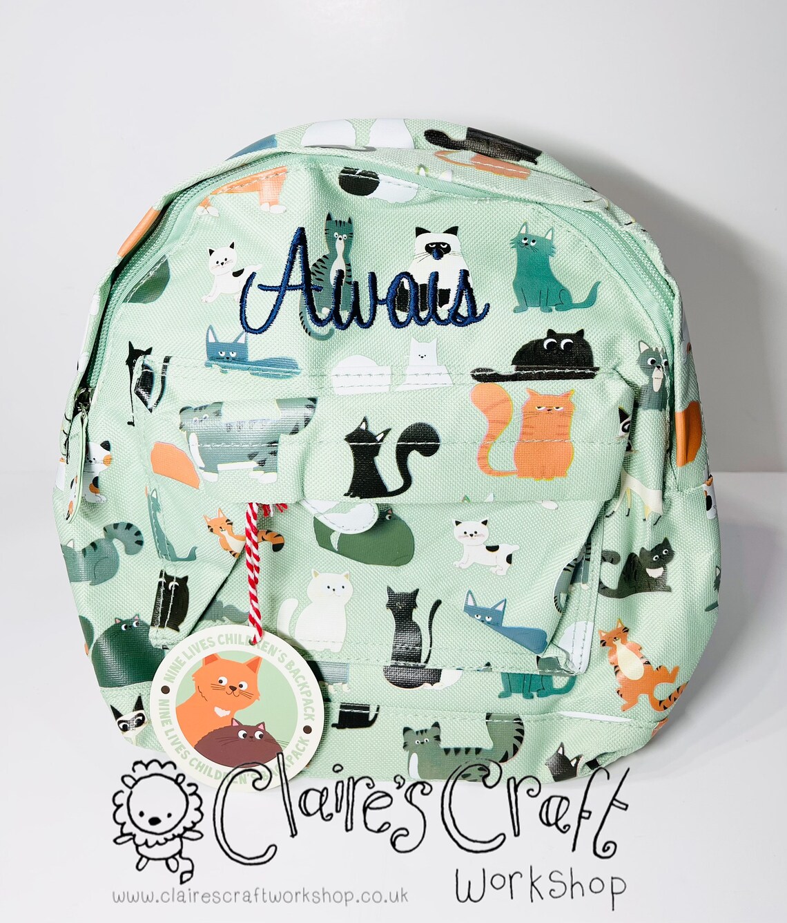 Personalised Cat Mini Backpack for Children, School Bag, Nursery, Kids ...
