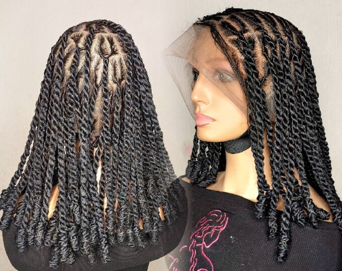 Triangle Knotless Jumbo Box Braids Wig for Black Women Cornrows Wigs ...