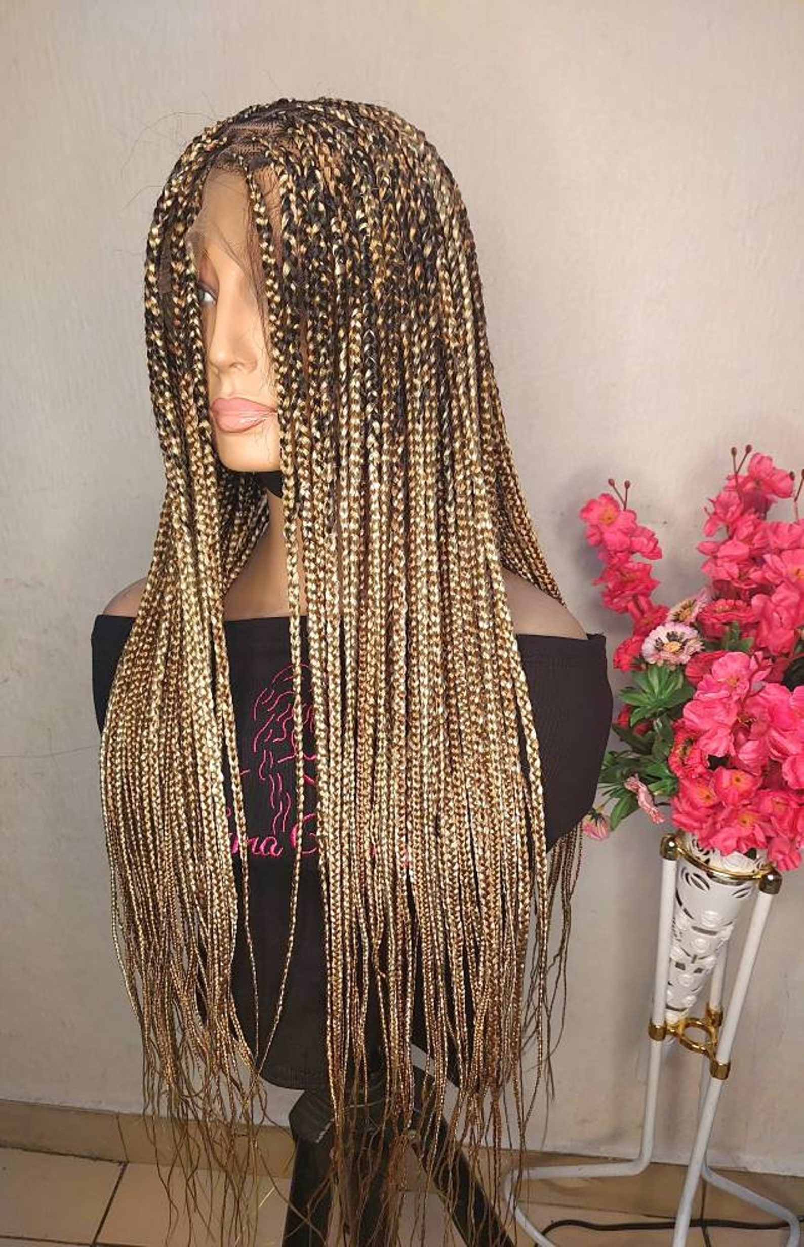 Knotless Braid Wig Full Lace Box Braid Wig Braids Full Lace Etsy