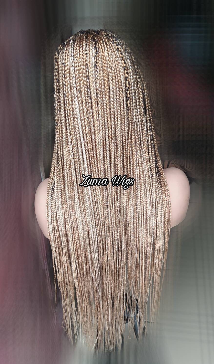 LONG BRAIDED WIG Knotless Box Braids Full Lace Braided Wig - Etsy