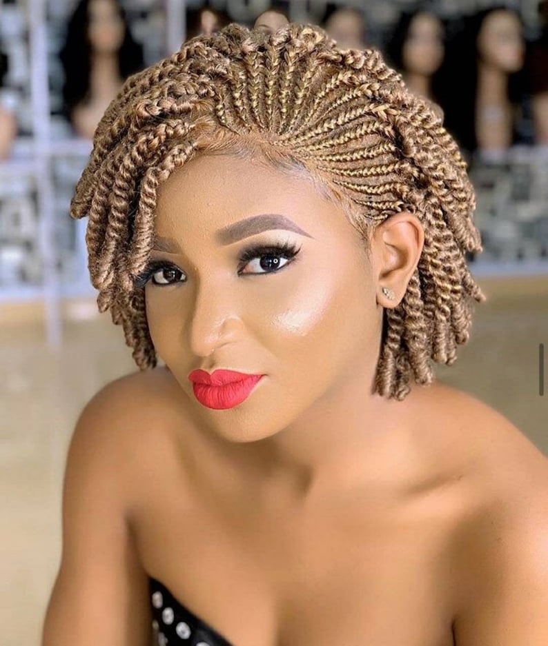 Kinky Twist Wigs For Black Women Braided Wig Braid Wig For Etsy