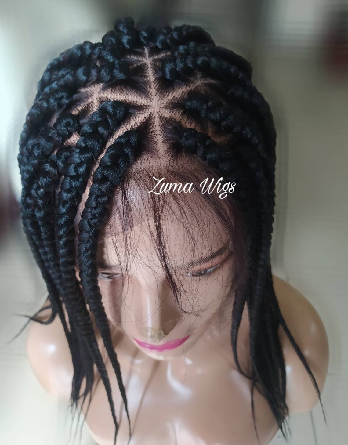 Box braids wig full lace box braid wig lace front braids wig | Etsy