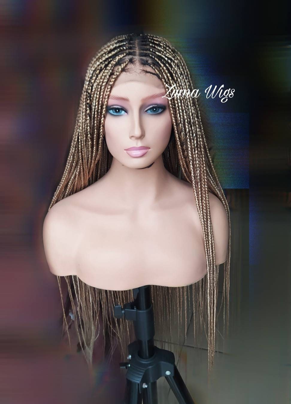 LONG BRAIDED WIG Knotless Box Braids Full Lace Braided Wig - Etsy
