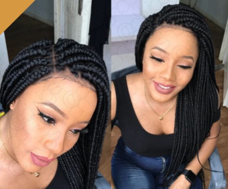 Box braids wig full lace box braid wig lace front braids wig | Etsy