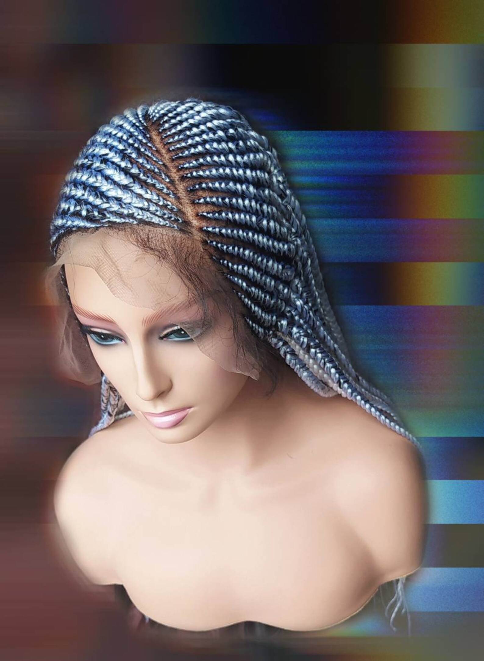 Cornrow Braided Lace Wigs Cornrow Braided Wig Cornrow Wig - Etsy