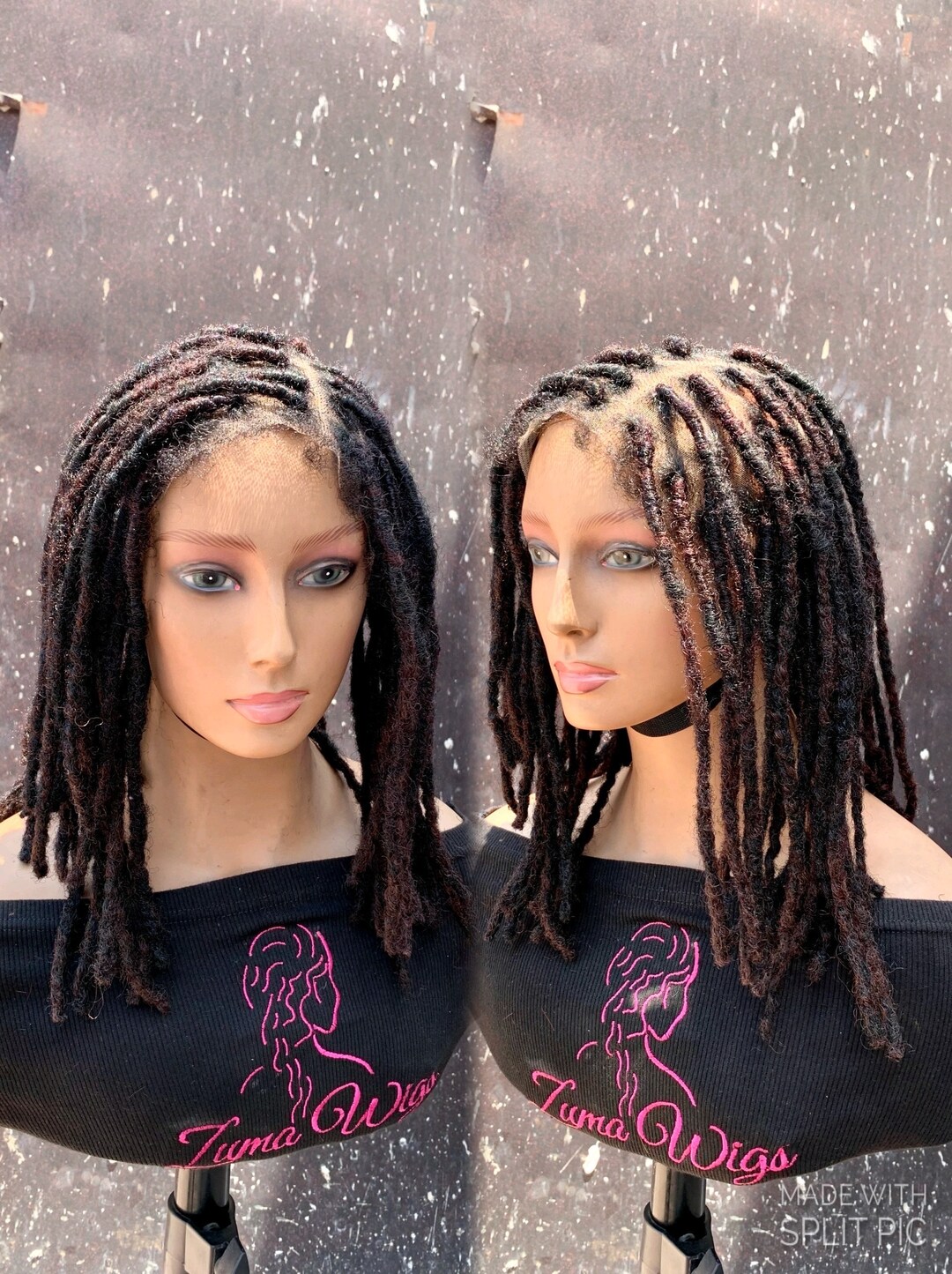 Dreadlock Braid Wigs, Light Density Black & Brown Mix FULL LACE Locs ...