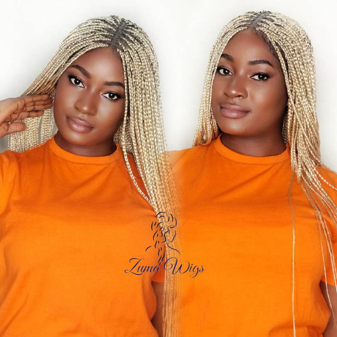 FULL LACE BRAID 613 Braid Wig Lightweight Blonde Knotless - Etsy