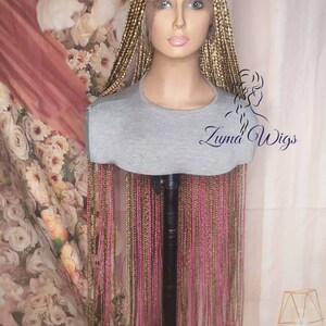 Floor Length Braid Wigs, Knotless Full Lace Braided Wig, Unique Blonde ...