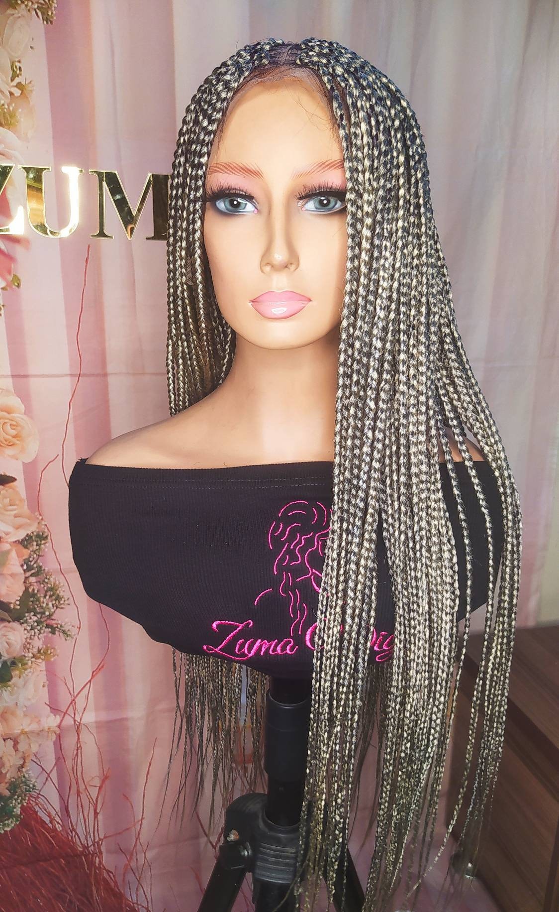 Full Lace Braid Ash Blonde 613 Braid Wig Lightweight Blonde Etsy