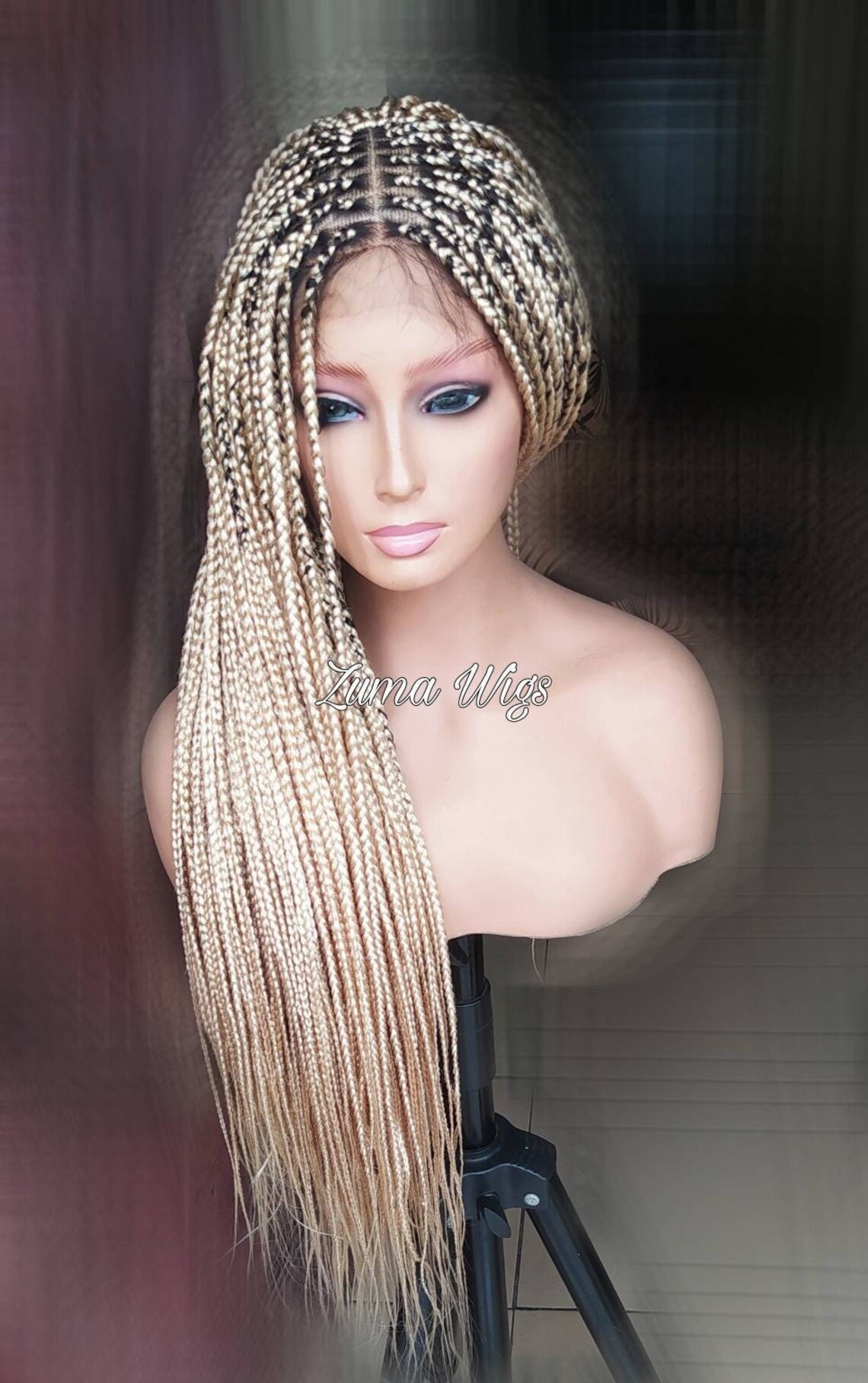 FULL LACE BRAID 613 Braid Wig Lightweight Blonde Knotless - Etsy