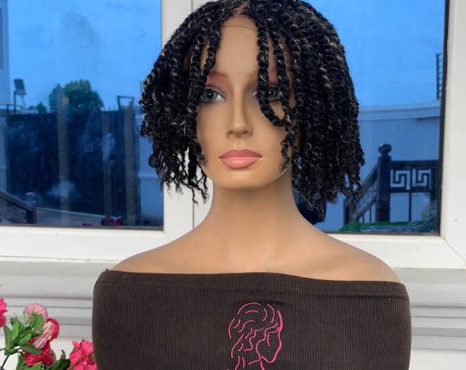 Salt and Pepper Wigs for Black Women, Short Wigs for Older Black Women, Short Twist Pixie Wig ...
