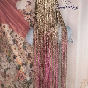 Floor Length Braid Wigs, Knotless Full Lace Braided Wig, Unique Blonde ...