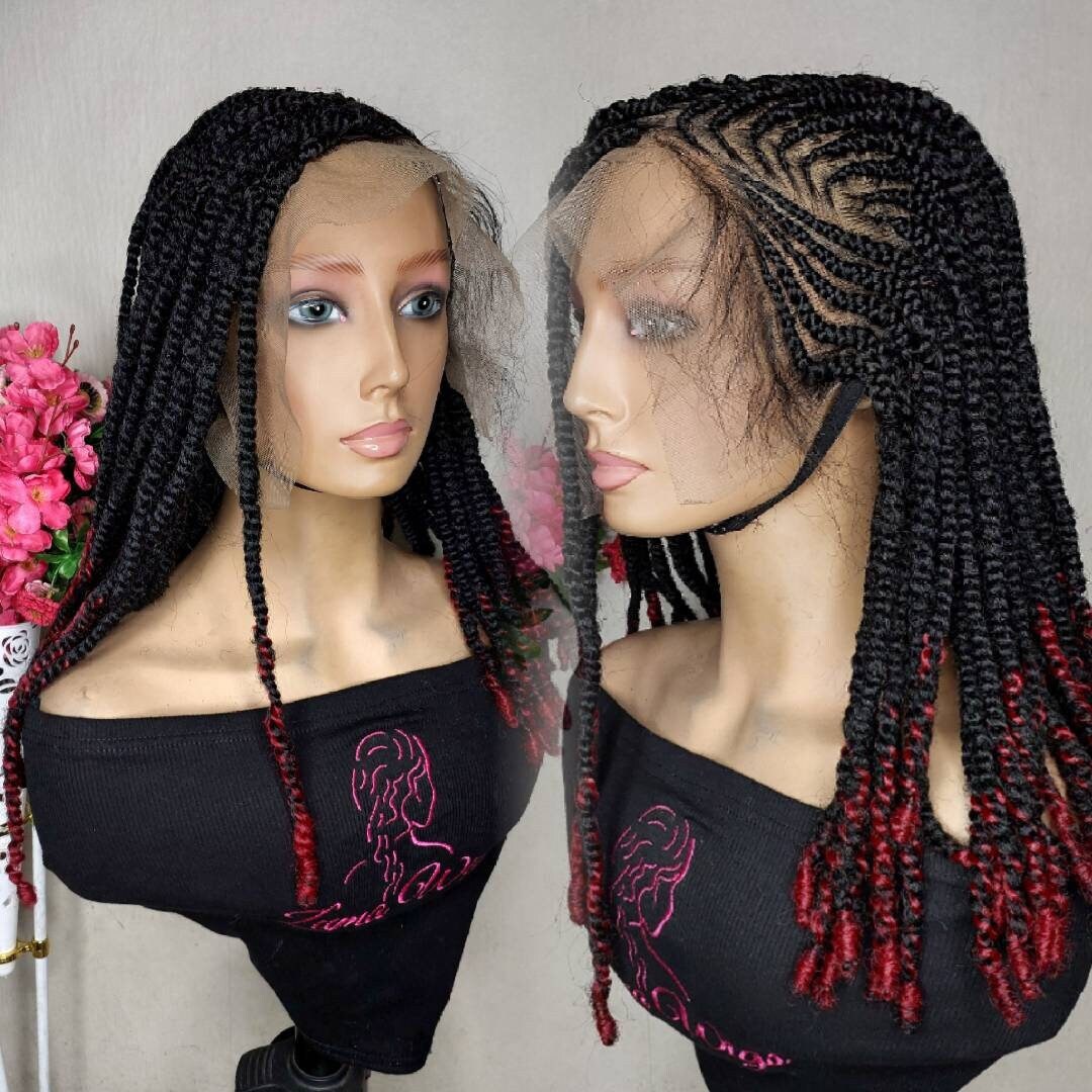 HD Lace Locs Wig Kinky Locs Twists Wig, Unique Marley Braid Wig, Brown ...