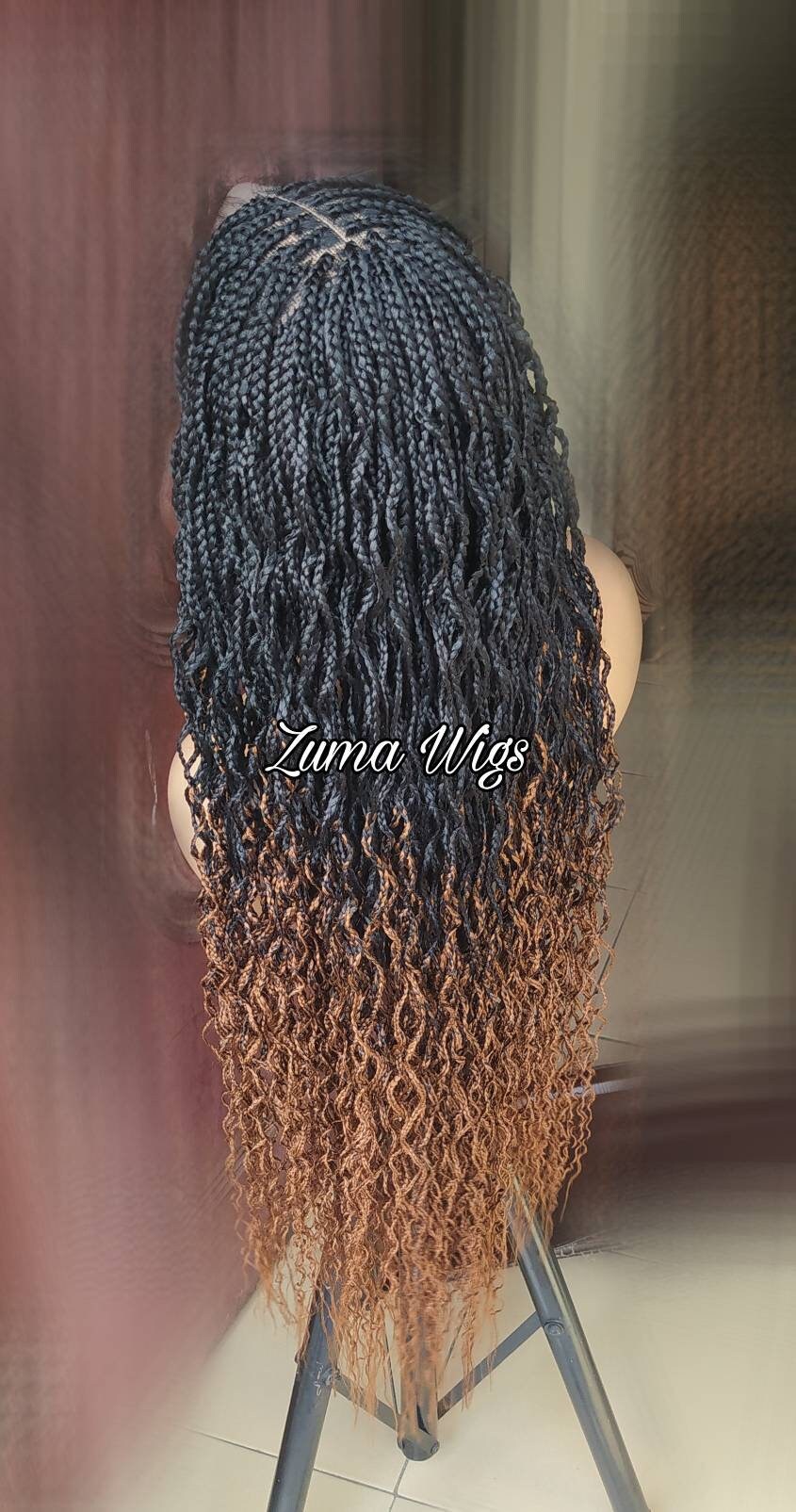 WAVY BRAID WIG Box Braid Wig Wavy Braids Lace Front Full - Etsy Canada