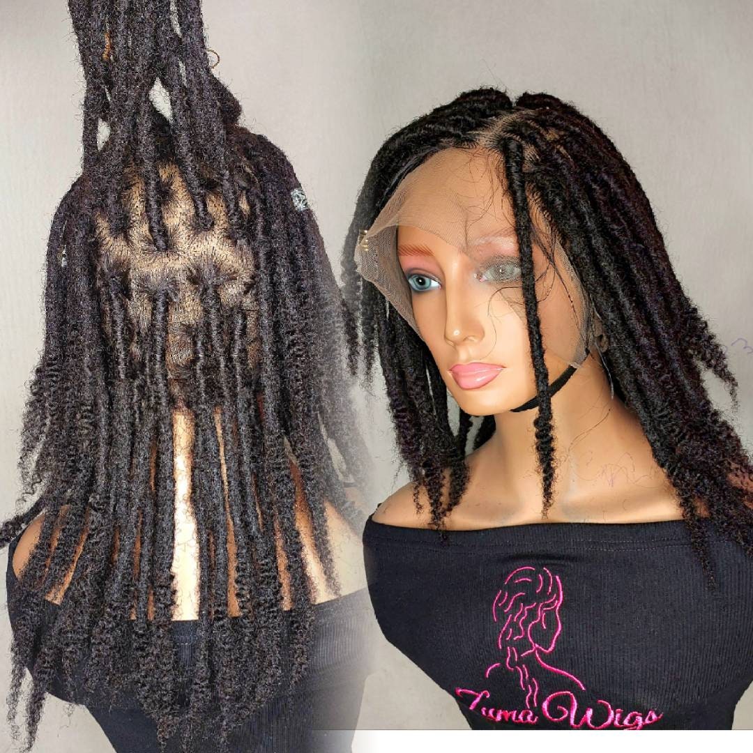 Human Hair Dreadlock Wig With Curly Ends Human Hair Dreads Etsy