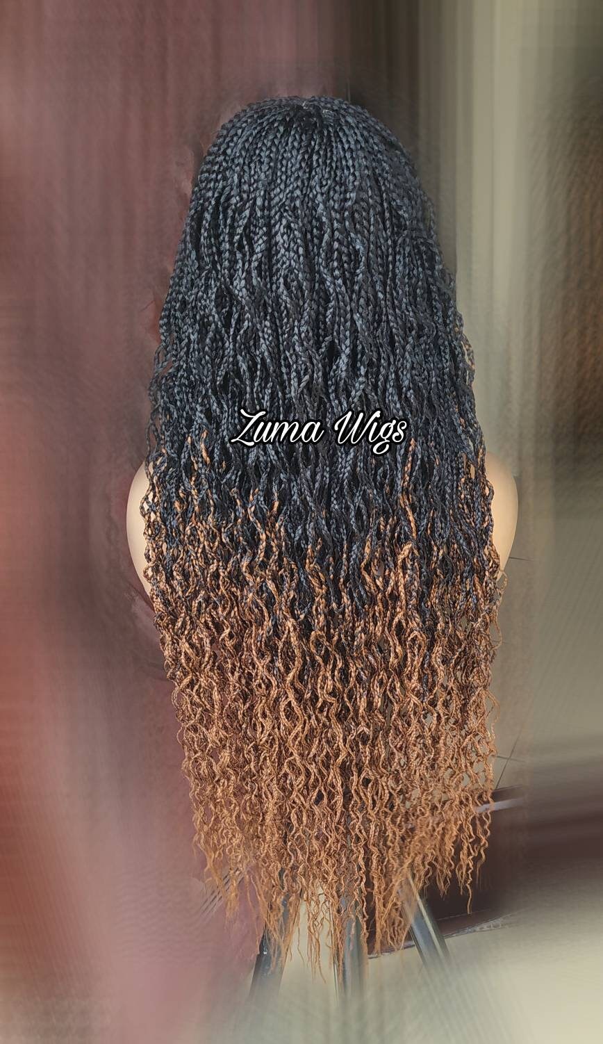 WAVY BRAID WIG Box Braid Wig Wavy Braids Lace Front Full - Etsy Canada
