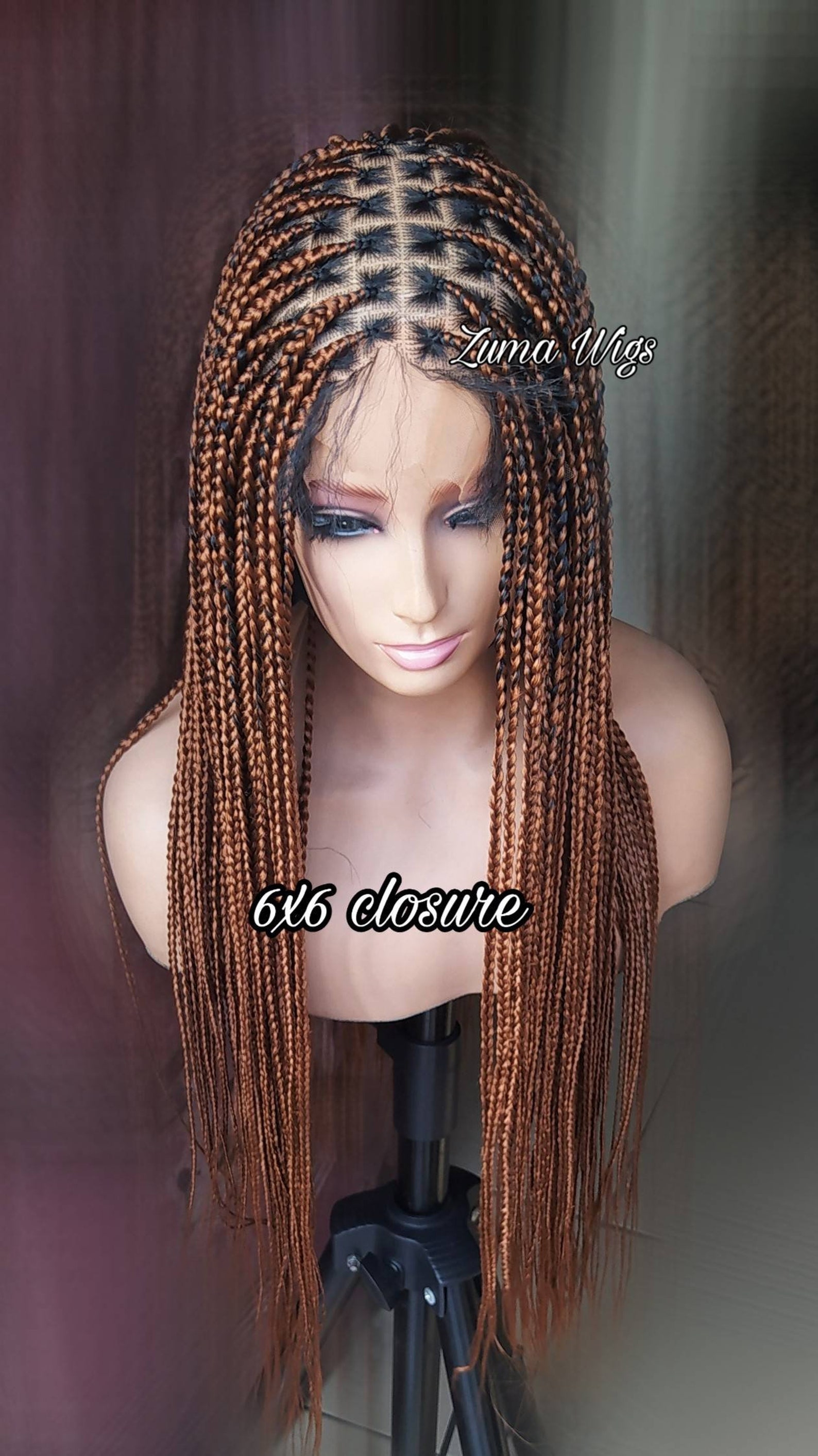 LONG BRAIDED WIG Knotless Box Braids Full Lace Braided Wig - Etsy