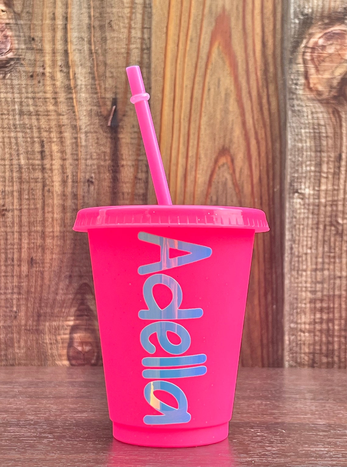 Hot Pink Sparkly Personalized Cups for Kids and Tweens Birthday Parties ...