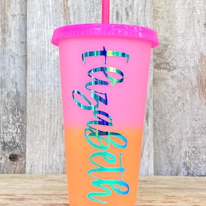Neon Summer Personalized Party Favor Color Changing Cold Cups - Etsy
