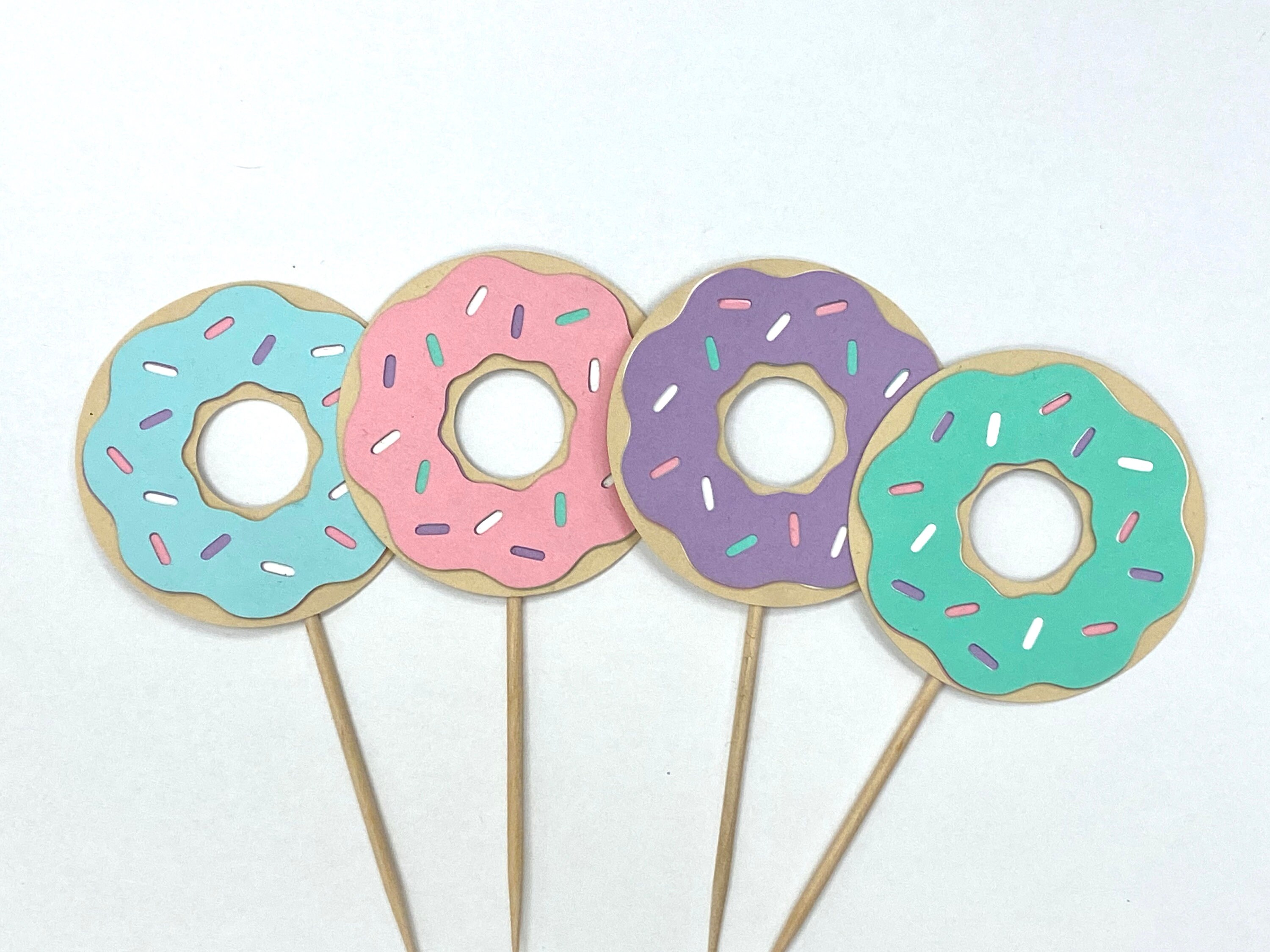 Toppers de cupcake de dona toppers de comida de rosquillas | Etsy