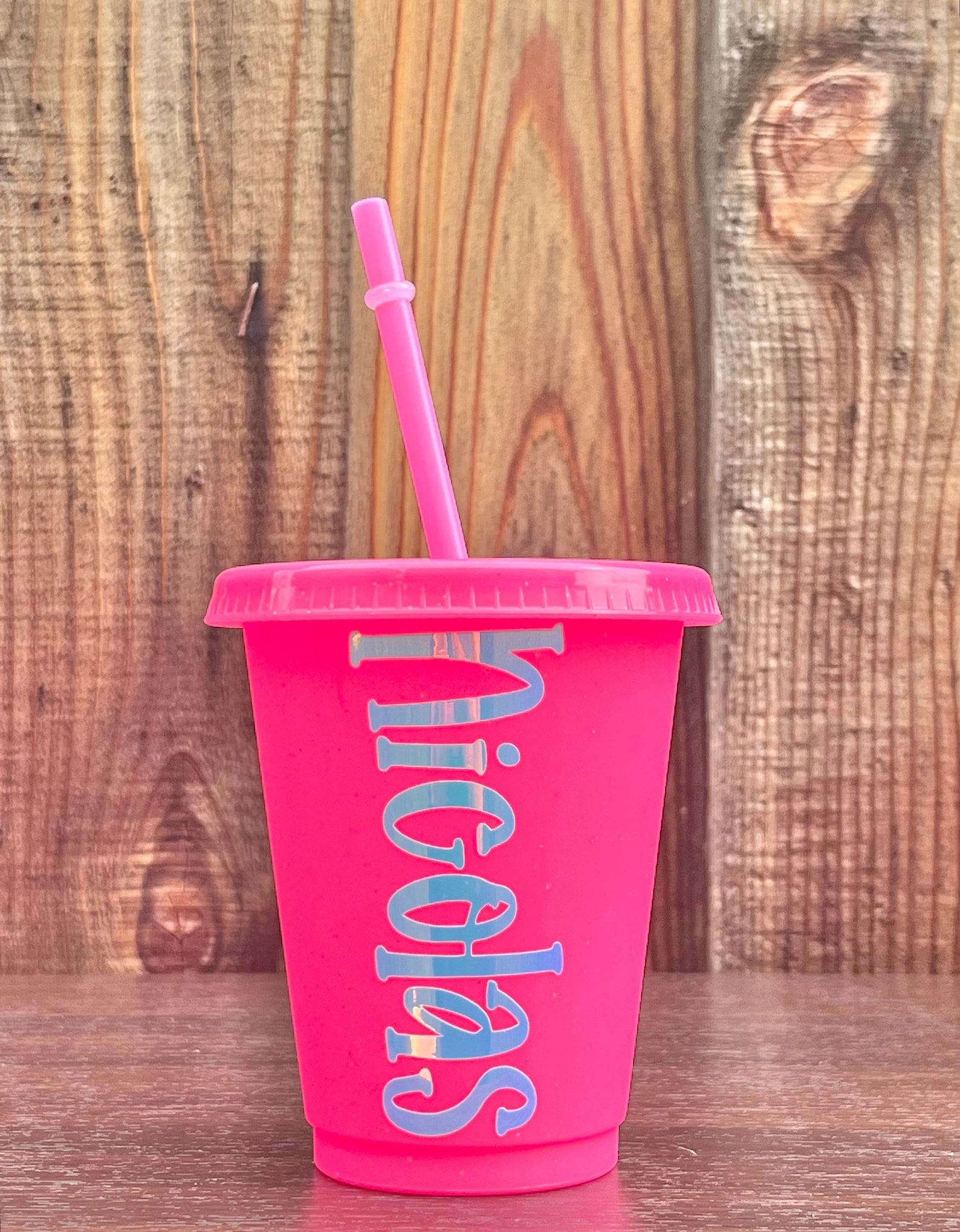 Hot Pink Sparkly Personalized Cups for Kids and Tweens Birthday Parties ...
