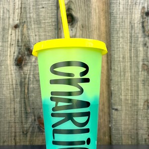 Personalized Party Favor Neon Color Changing Cold Cups With Black ...