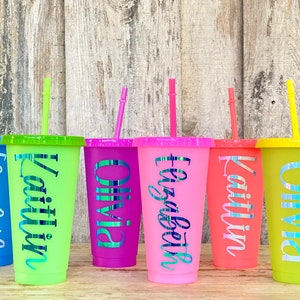 Neon Summer Personalized Party Favor Color Changing Cold Cups - Etsy