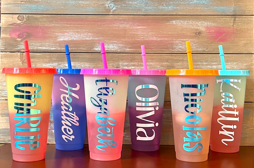 Tropical Color Changing Cups With Opal Lettering - Etsy