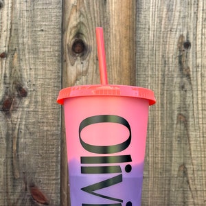 Personalized Party Favor Neon Color Changing Cold Cups With Black ...