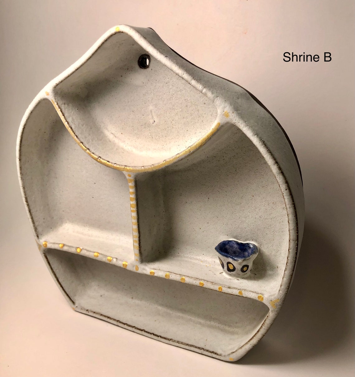 Ceramic Wall Shrine Altar Shelf White and Green Agate - Etsy