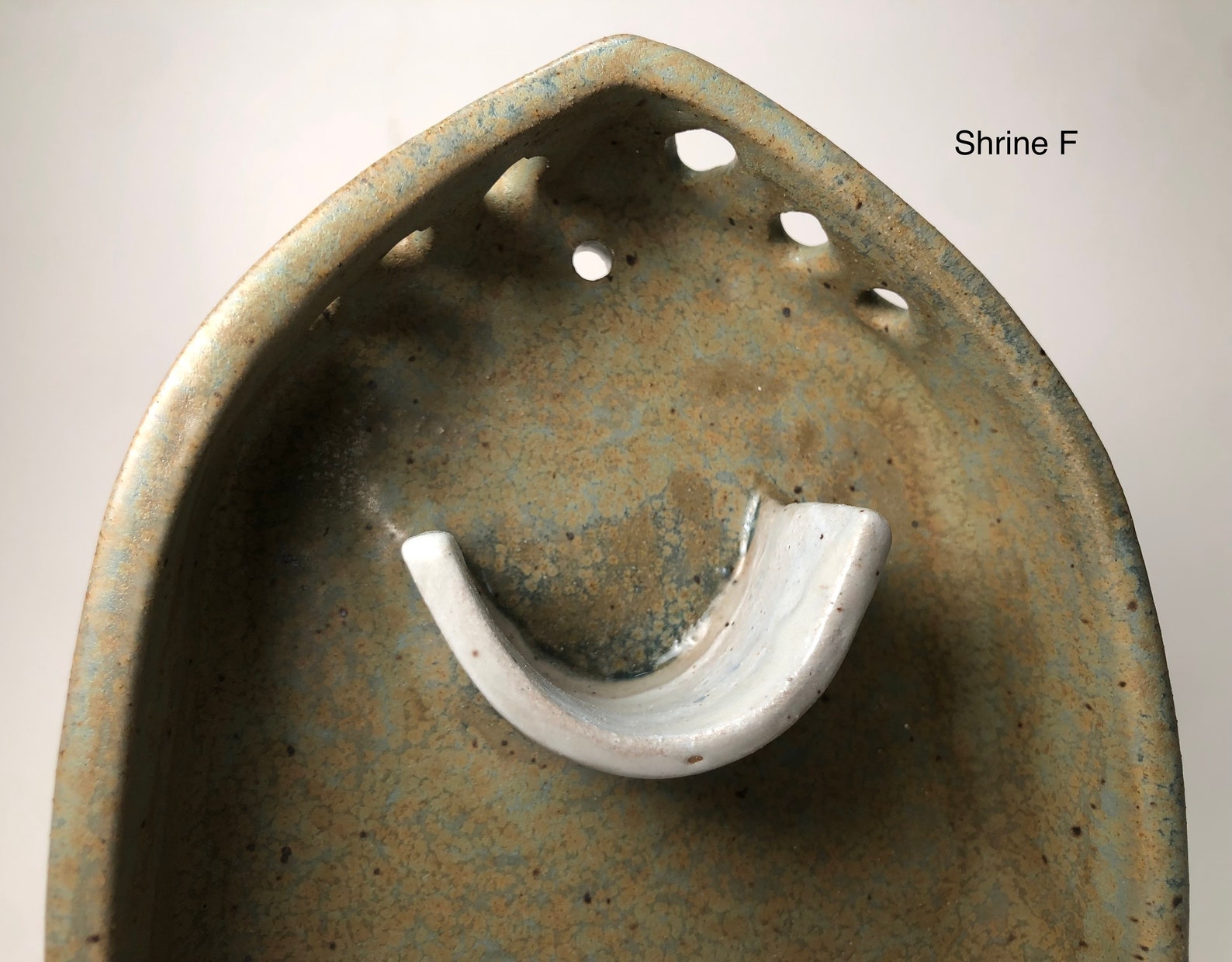 Ceramic Wall Shrine Altar Shelf White and Green Agate - Etsy