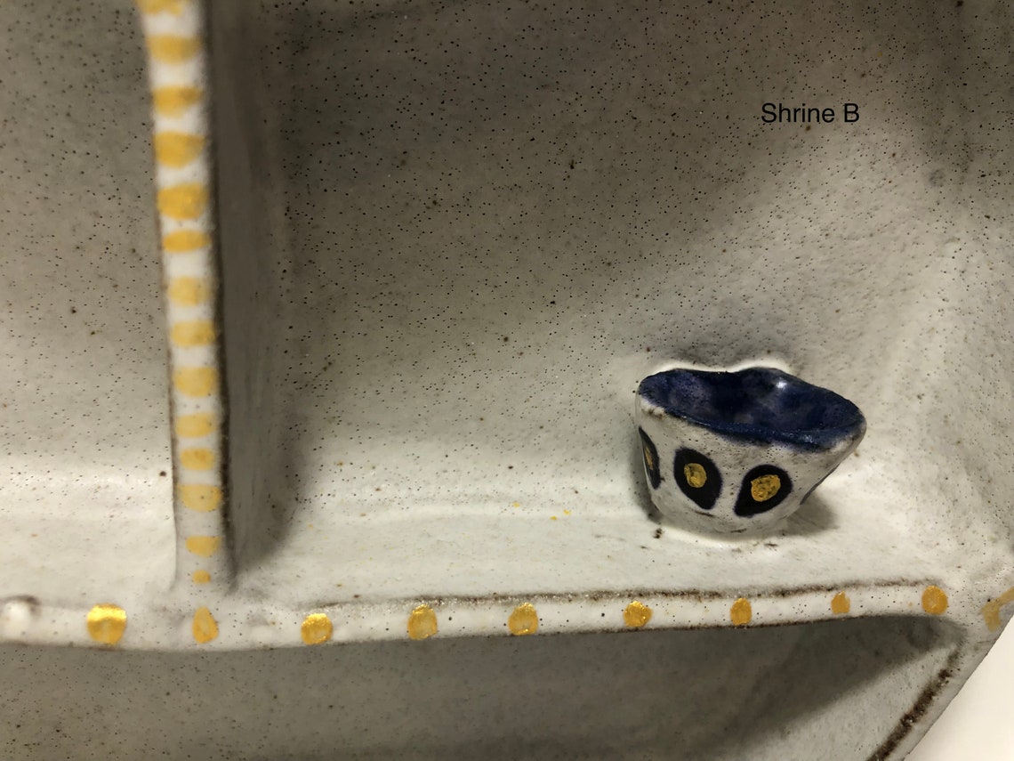 Ceramic Wall Shrine Altar Shelf White and Green Agate - Etsy