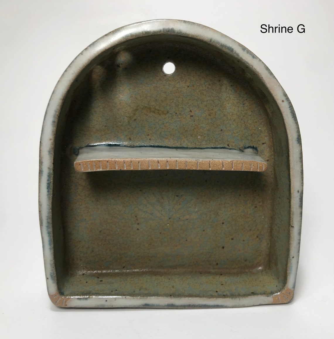 Ceramic Wall Shrine Altar Shelf White and Green Agate - Etsy