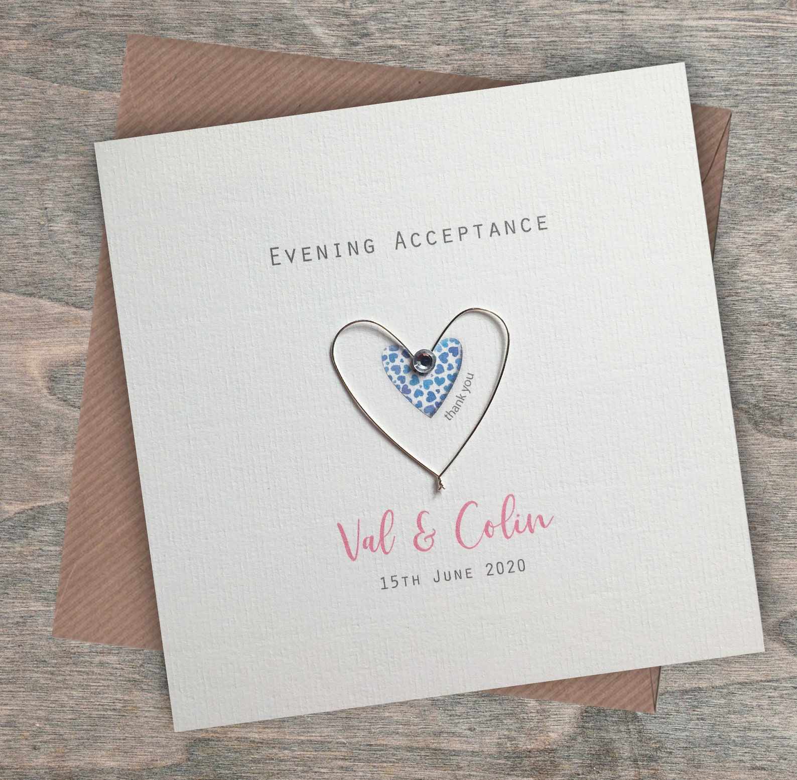 Wedding Day Acceptance Card Personalised & Handmade Also - Etsy UK