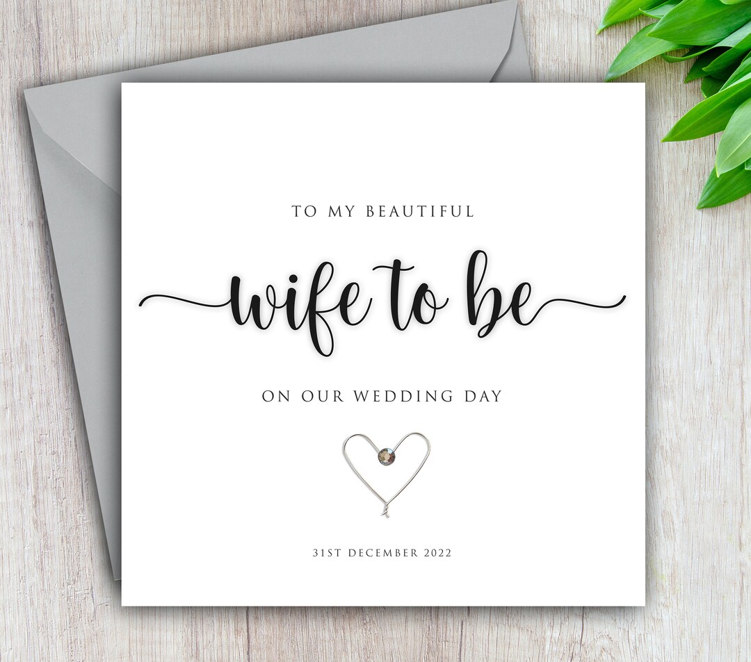 To My Wife to Be Card, to My Husband to Be, Wedding Day Card, on Our ...