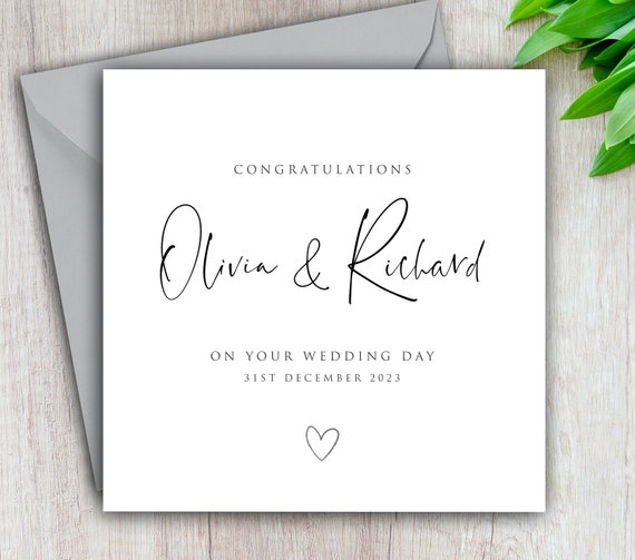 Personalised Wedding Day Card With Couple Names | Etsy UK