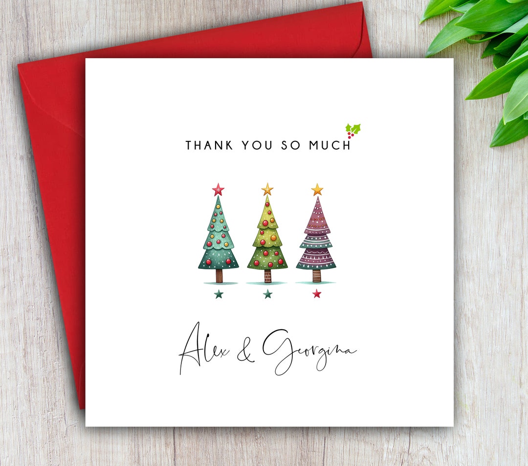 Christmas Thank You Card, Christmas Present Thank You, Gift, Xmas ...