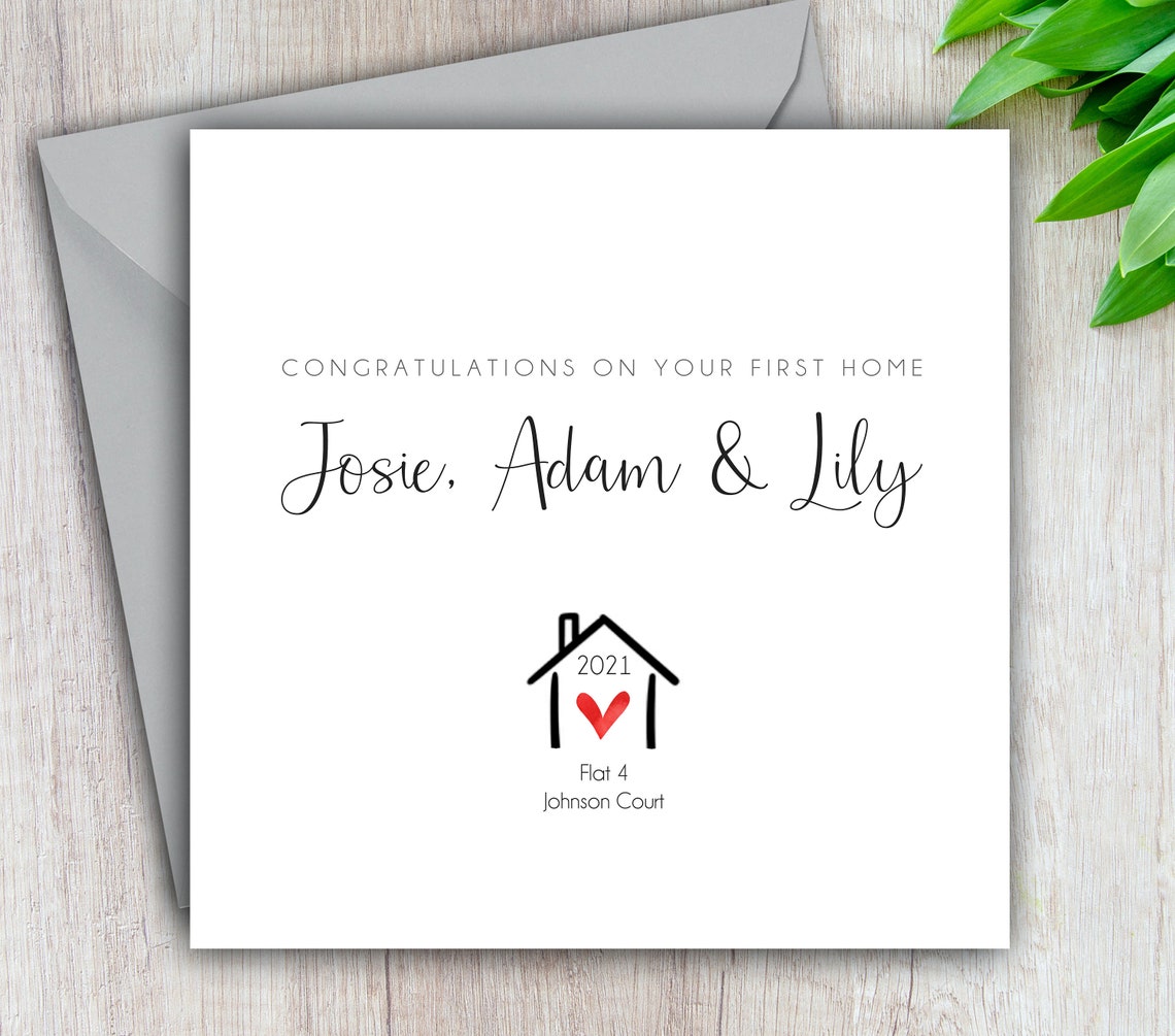 First Home Card Congratulations First Home Personalised New - Etsy UK