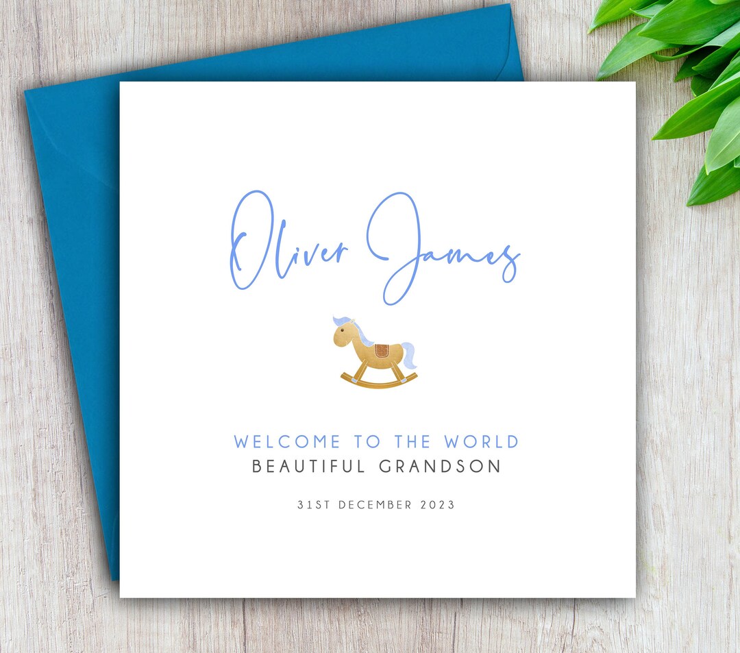 New Grandson Card, Welcome to the World Beautiful Baby Grandson, Birth ...