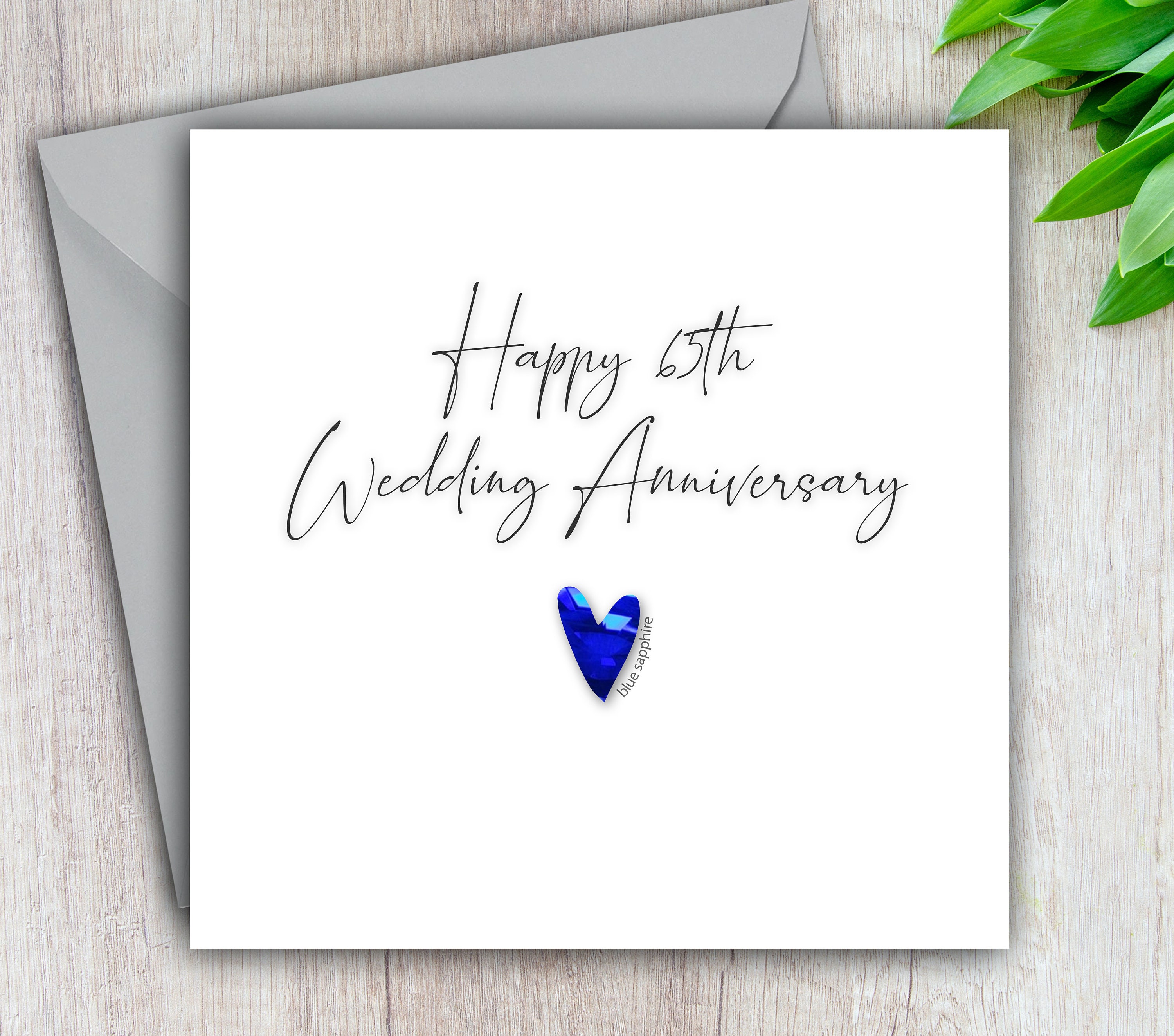 65th Anniversary Card Blue Sapphire Wedding Anniversary - Etsy UK