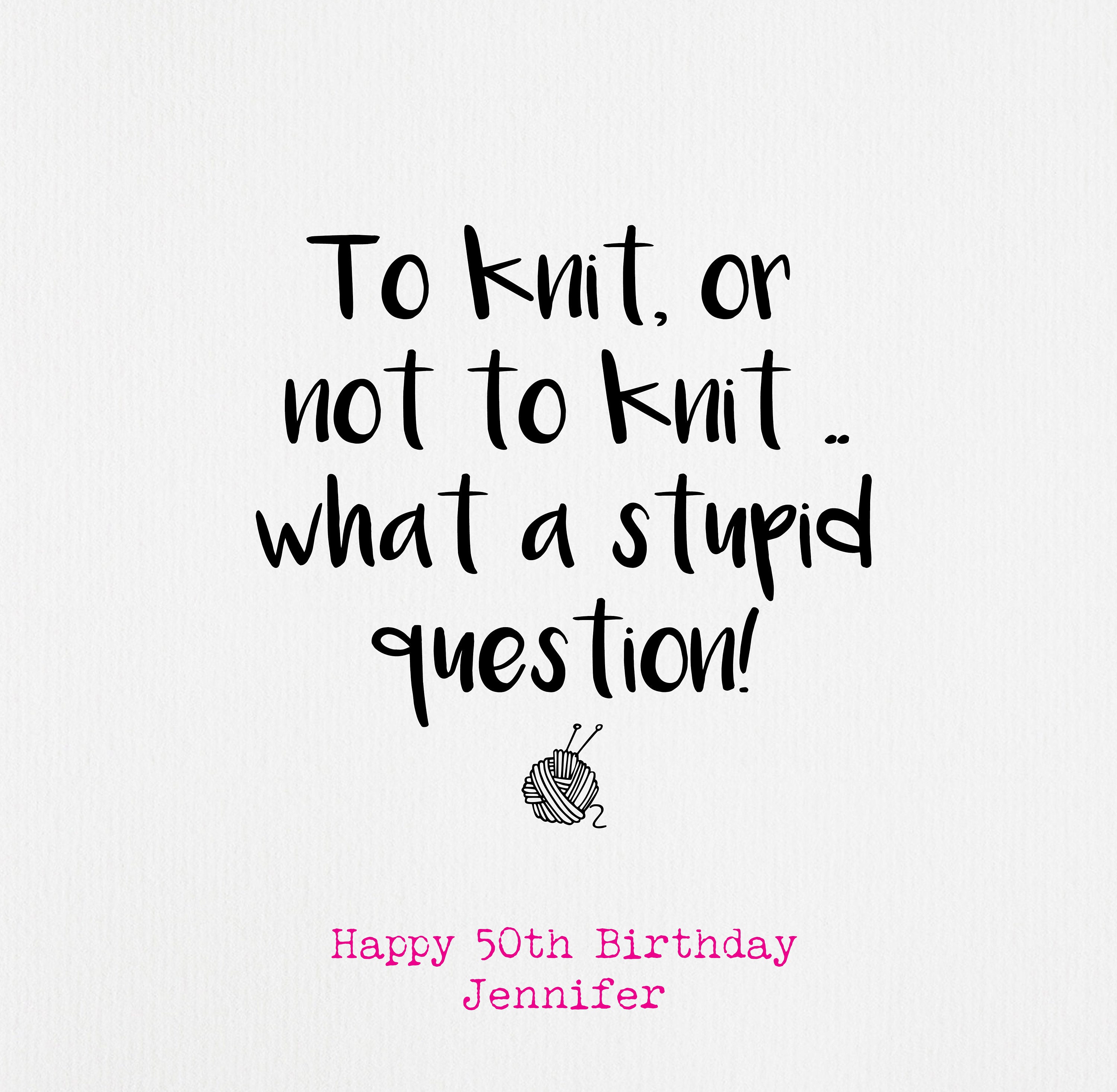 Funny Birthday Card For Knitters Personalised Knitting Card Etsy