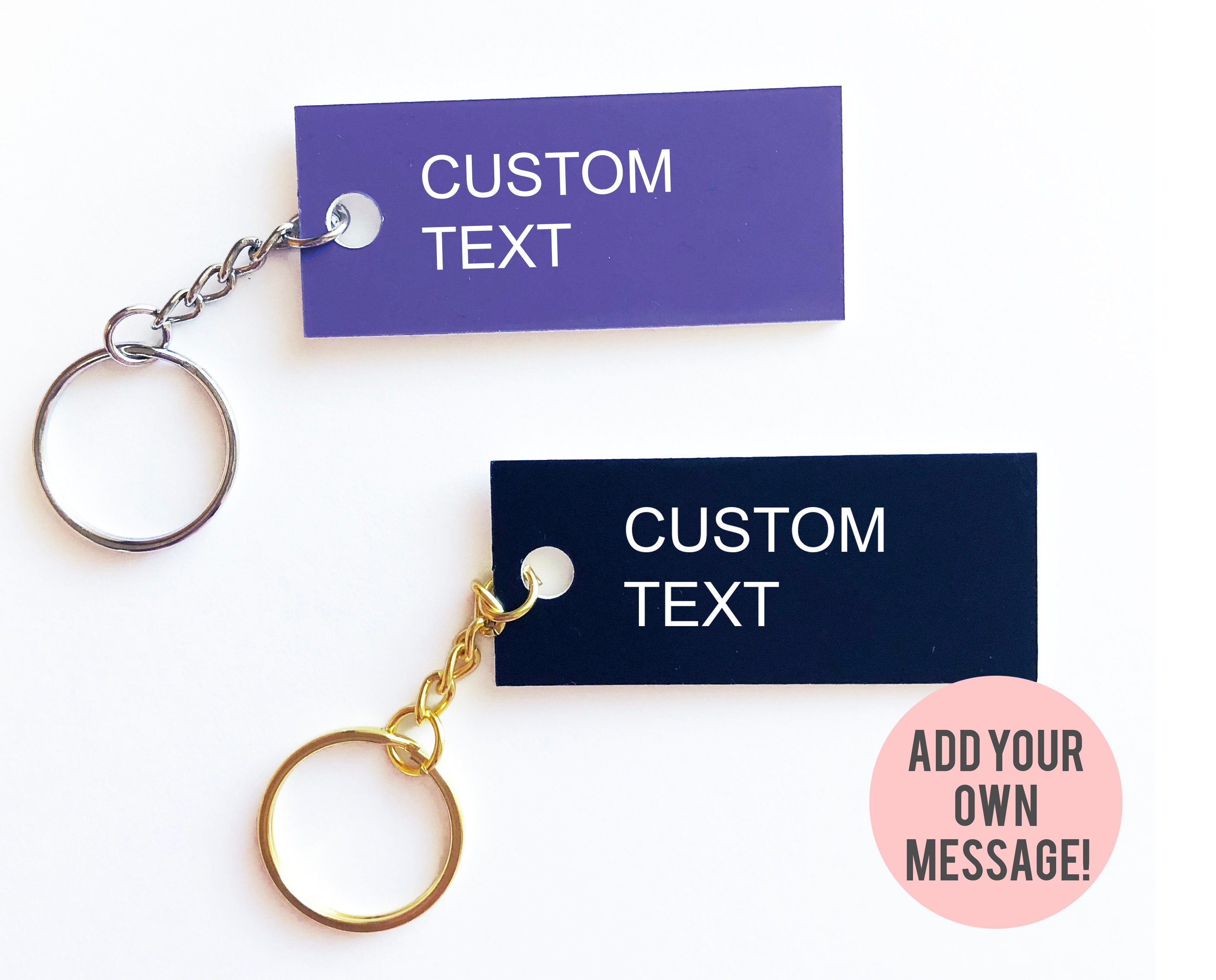 Custom Text Key Chains Personalized Key Chains Funny Key | Etsy