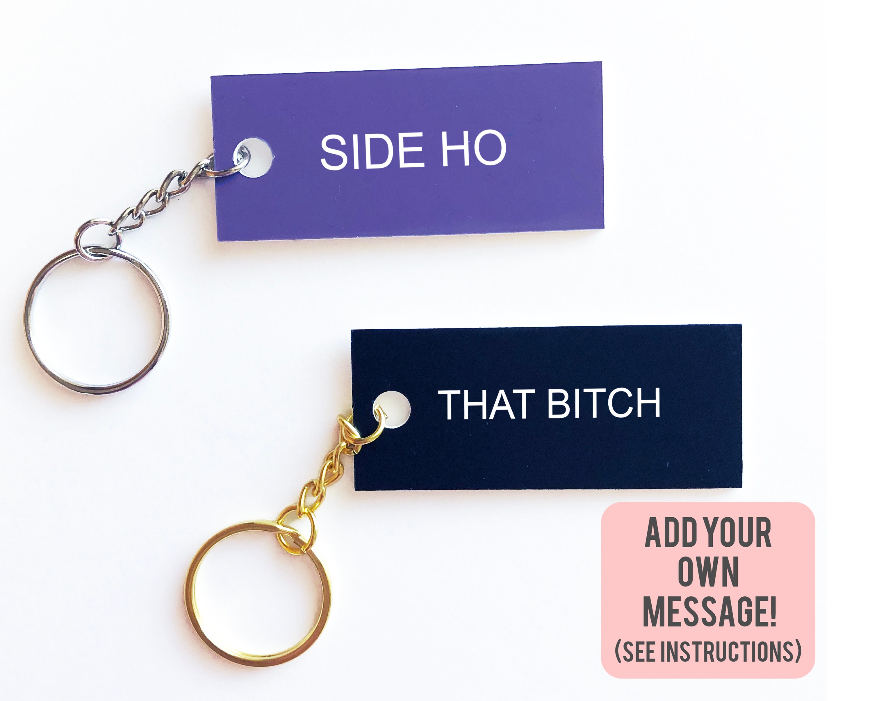 Custom Text Key Chains Personalized Key Chains Funny Key | Etsy