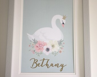Swan print | Etsy